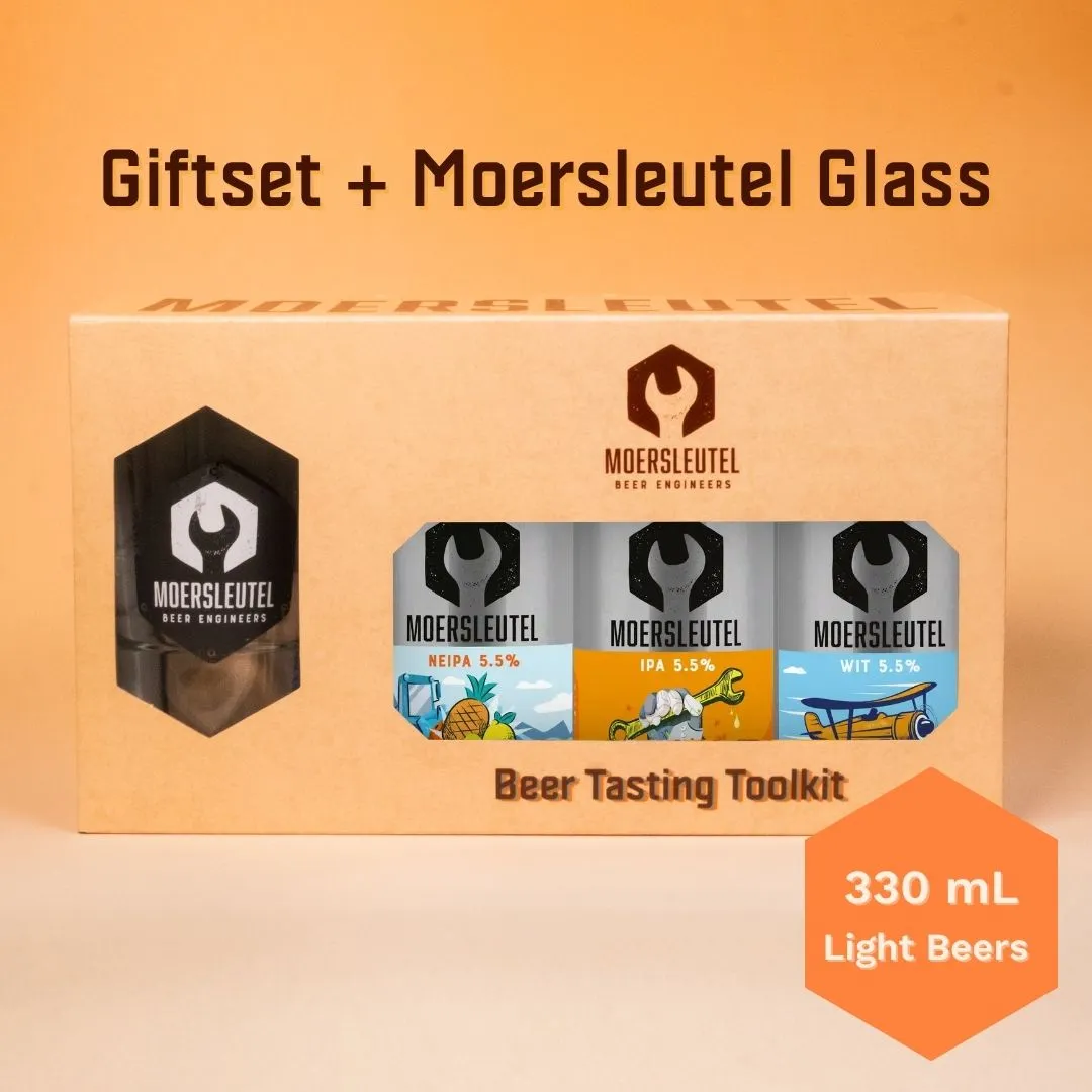 Gift Pack - 3 Light Beers 330ml+ Glass - moersleutel.com
